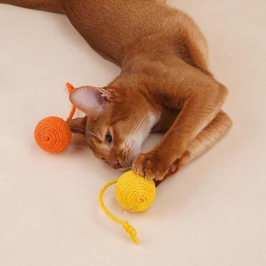 Cat Toy Sword Rope Ball Teasing Cats, Hanging Ball Toy Suitable For ...