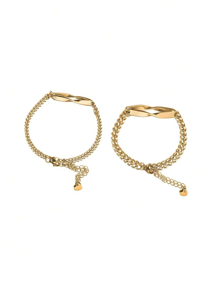 Minimalist Stainless Steel Mobius Loop Couples DIY Bracelet, Infinite ...