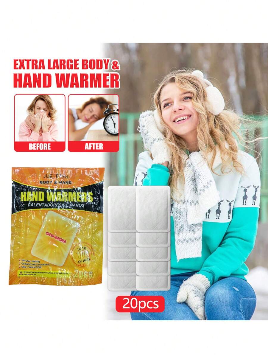 10 sacs de 20 autocollants grands réchauffe-mains et réchauffe-corps ...