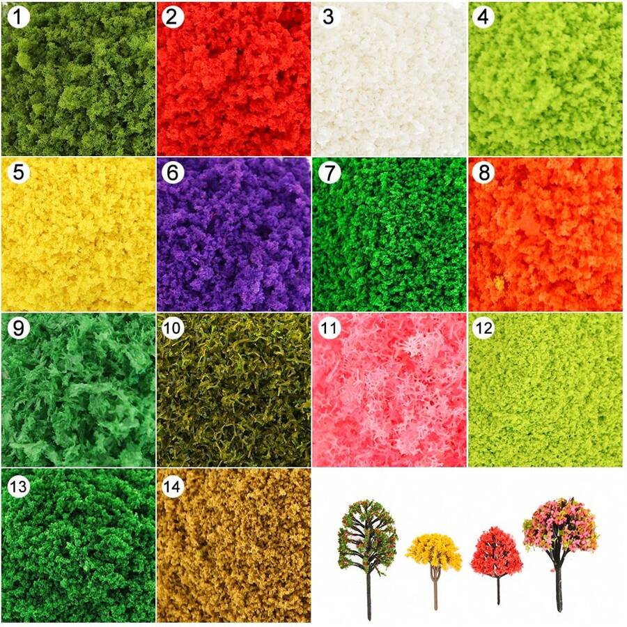 30G Polvo de árbol en miniatura de simulación, polvo de terreno, hierba para modelado de escenas ...