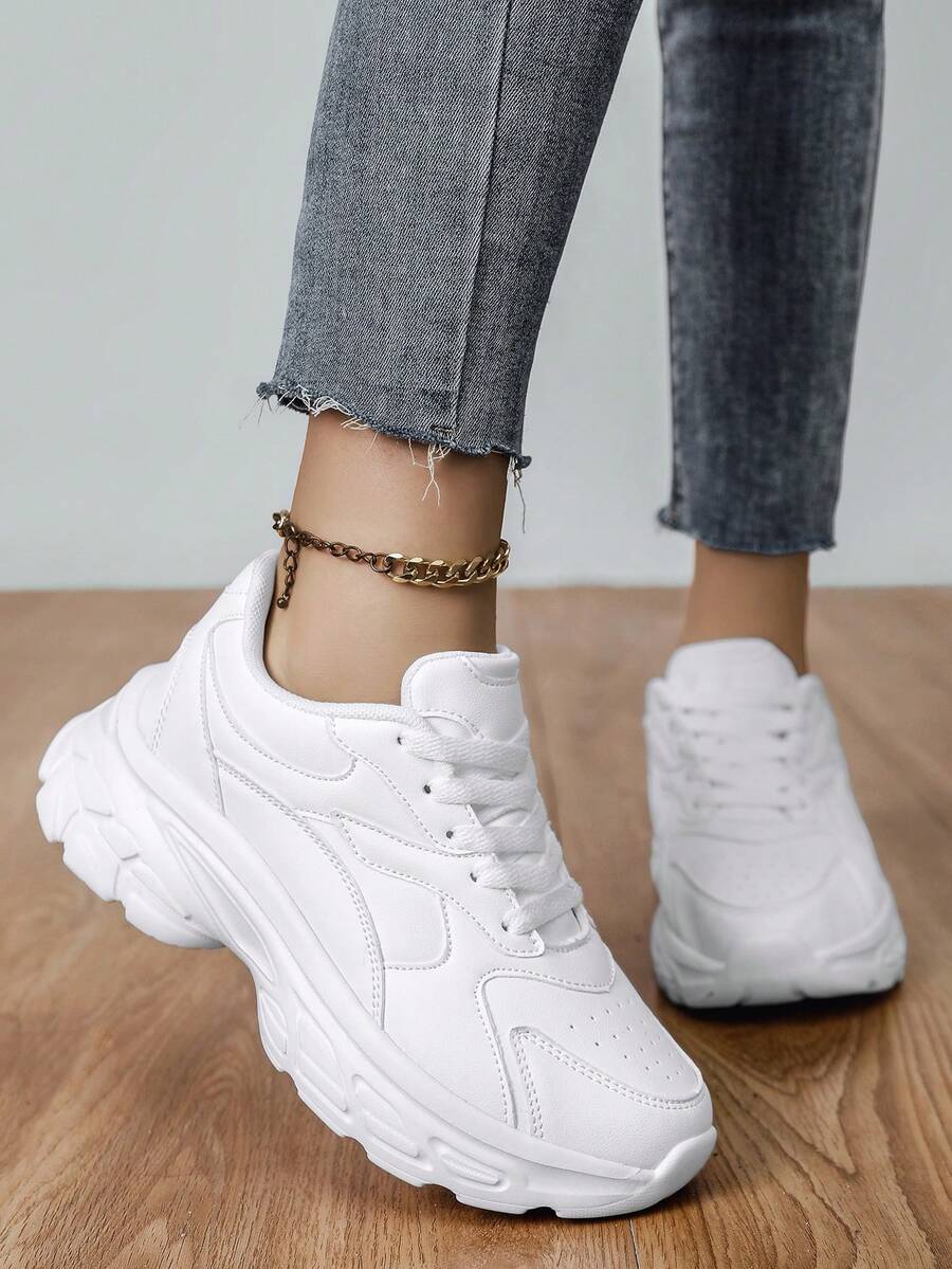 Plus Size Women's Outdoor Athletic Shoes,Chunky Sneakers,White Sneakers ...
