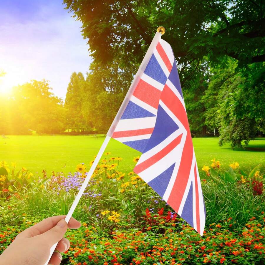 100pcs 28cm Plastic Flagpole, Hand Cranked Flagpole, Hand-Held Flagpole ...