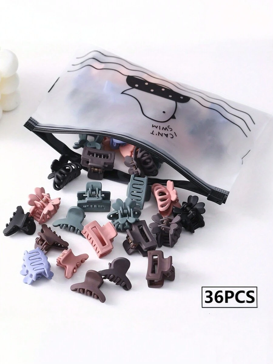 18/36 Piece Mini Hair Clip Set Matte Vintage Style Plastic Hair Clip ...