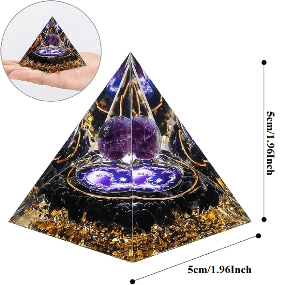 Orgone Pyramid, Healing Crystal Pyramid For Positive Energy, Amethyst ...