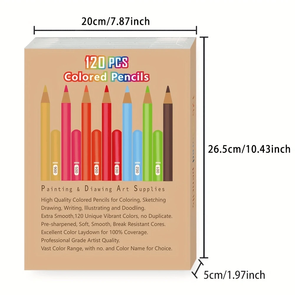 120 Count Colored Pencils For Adult Coloring Books, Soft Core Assorted ...