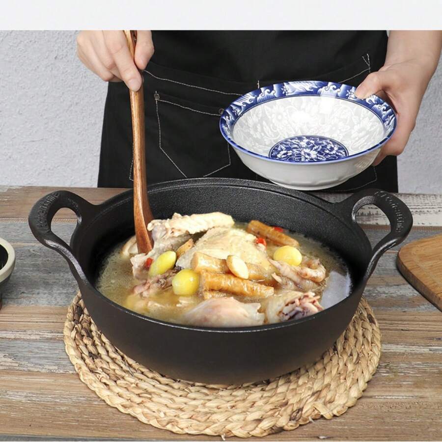 Multi-Functional Uncoated Cast Iron Ingot Pot, New Home Healthy Seafood ...