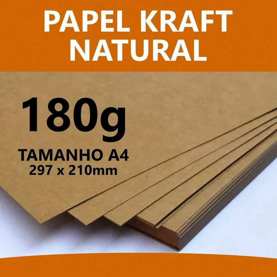 Kraft Paper 100 Sheets 180g A4 Crafts Stationery Premium Kraft Natural ...