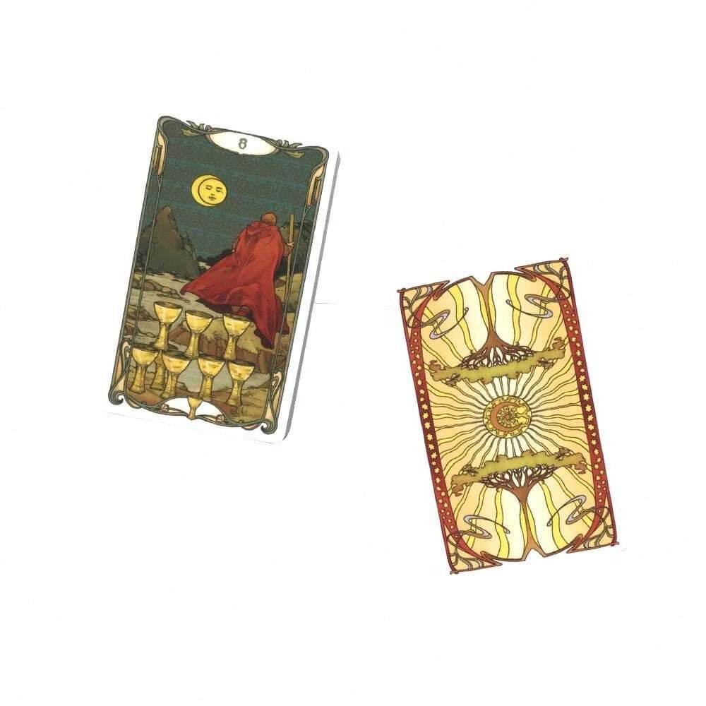 Hot Selling Golden Art Nouveau Tarot Oracle Card Game, Leisure ...