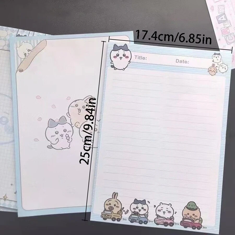 AOGER 4pcs Chiikawa Original New B5 Cute Paper Pad Small Eight-Bit ...