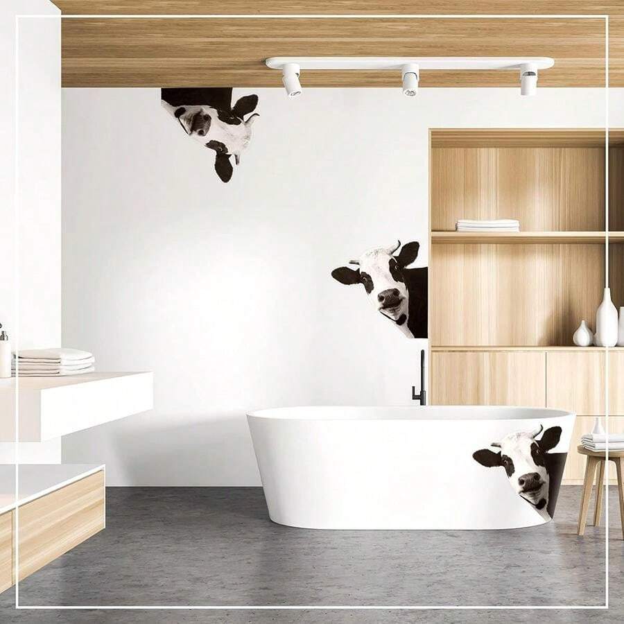 Cow Window Decal Cow Wall Sticker Fun Farm Room Decor Cute Cow Window ...