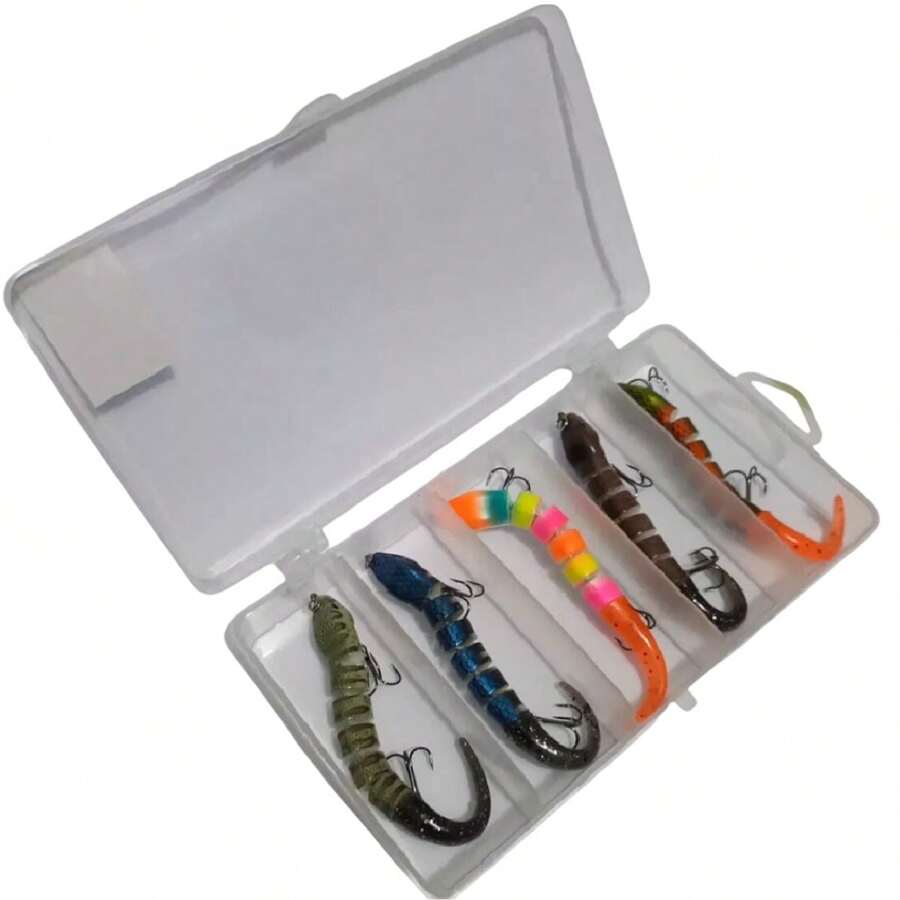 KIT 5 Artificial Lures For Fishing Articulated Eel 12cm Peacock Bass ...