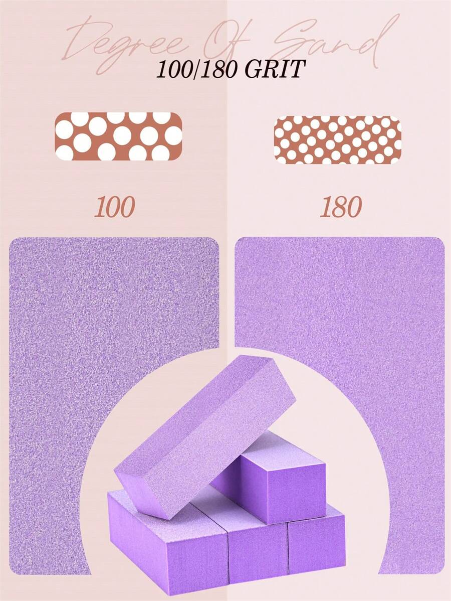 1/5/10 Count Nail Buffer Block, Medium/Fine Grit 100/180 Finishing ...