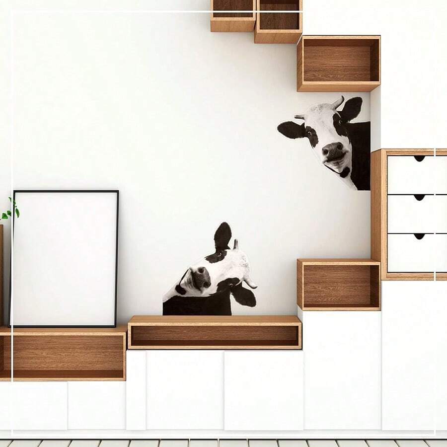 Cow Window Decal Cow Wall Sticker Fun Farm Room Decor Cute Cow Window ...