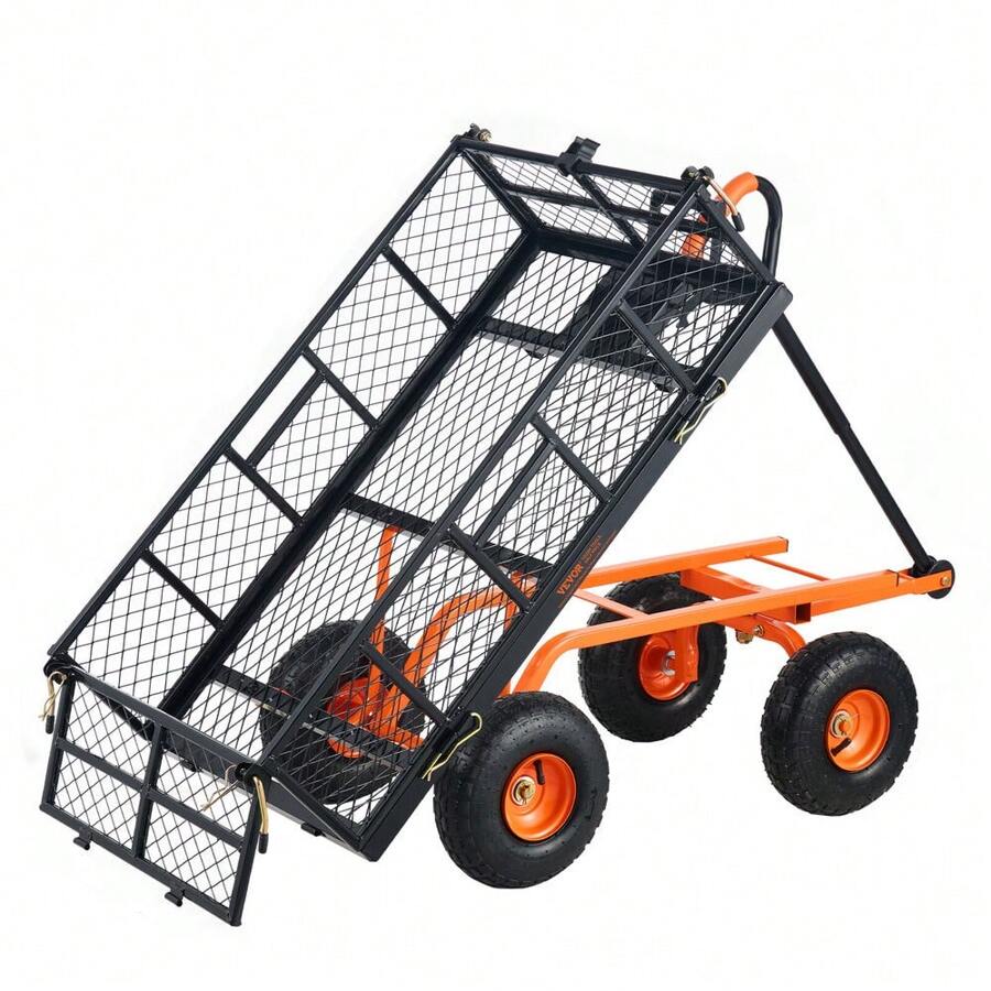 Carrito de descarga para jardín VEVOR, carros y remolques de metal ...
