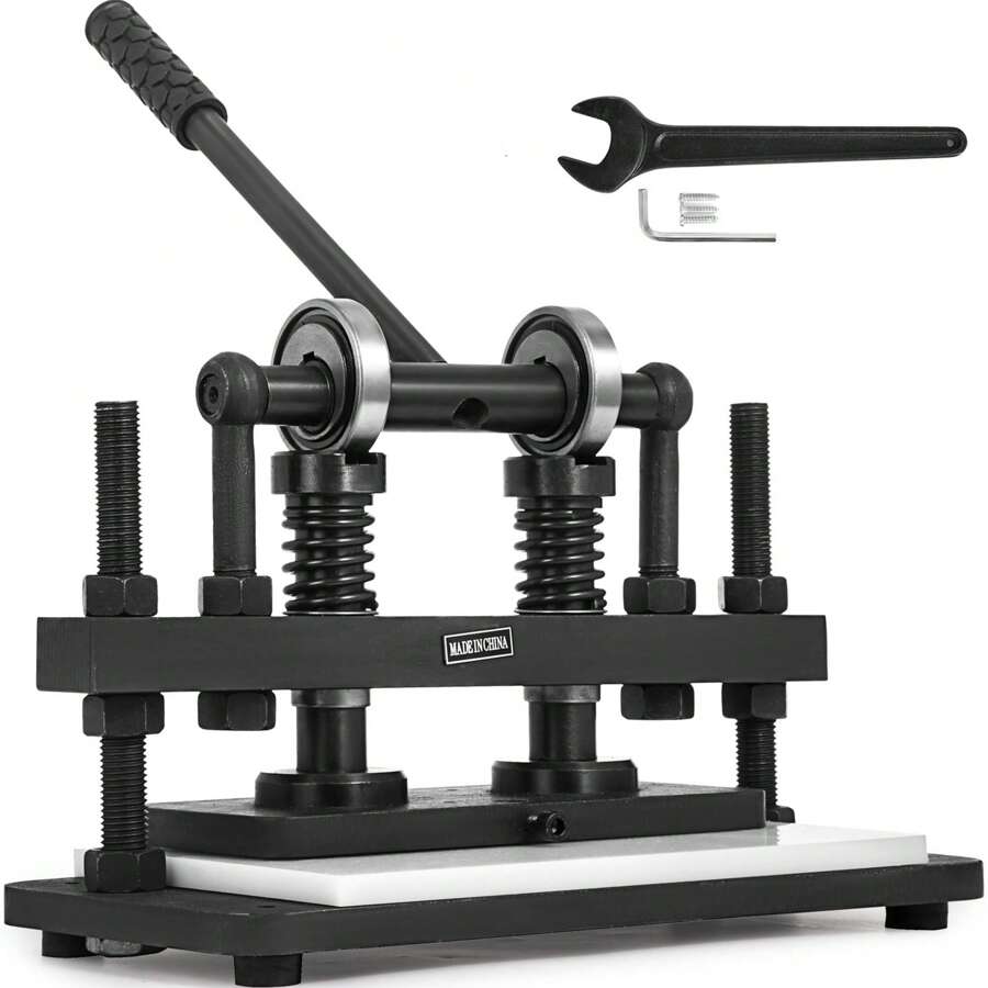 Leather Cutting Embossing Machine Double Guiding Shaft 260x120mm Upper ...