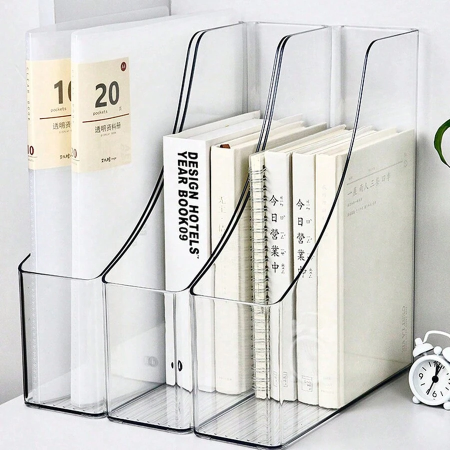 1 Piece Acrylic Desktop File Organizer - Organizer Rack, Clear Plastic ...