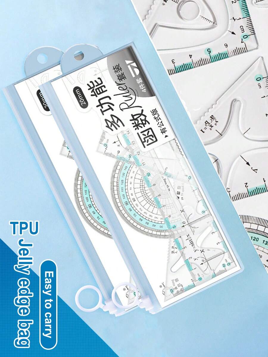 4pcs/Set 20cm Multifunctional Ruler Set, Minimalist High-Quality Design ...