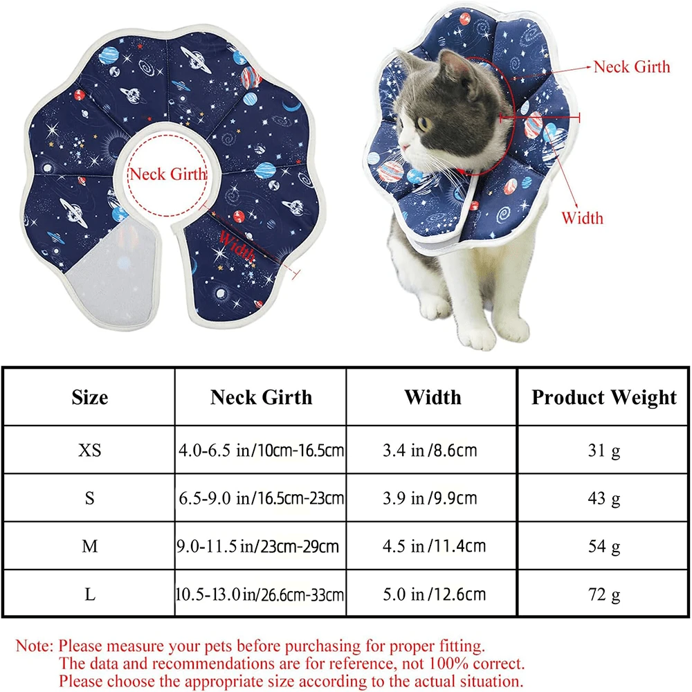 Colar Cone Macio para Gatos, Colar de Recuperação Ajustável e Leve para ...