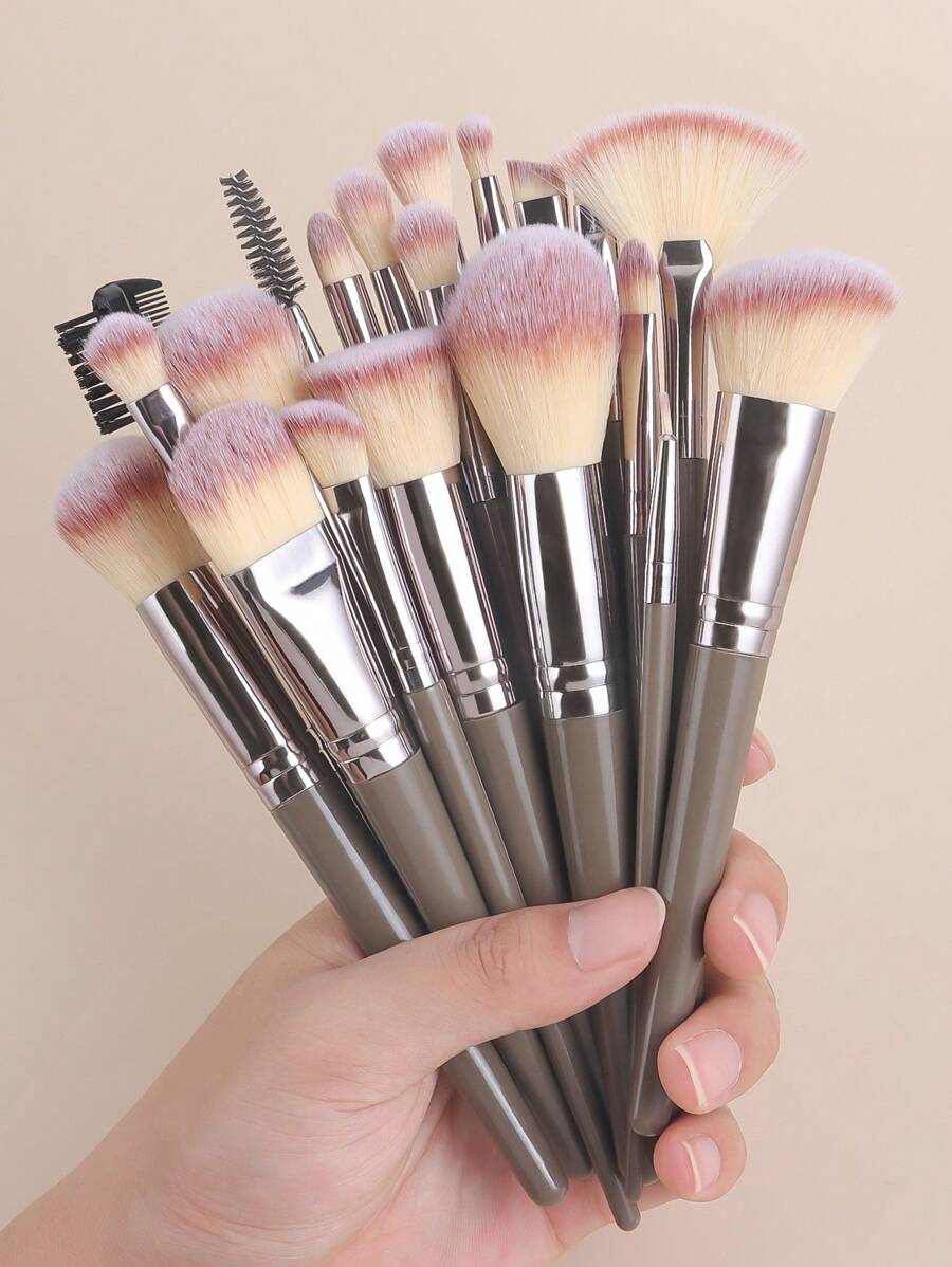 20pcs Professional Makeup Brushes Set, High Quality Champagne Gold Full ...