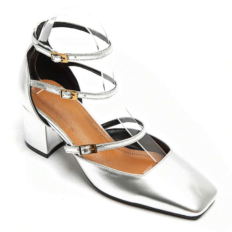 Patent Leather Pumps With Multiple Straps And Block Heel – Modern ...