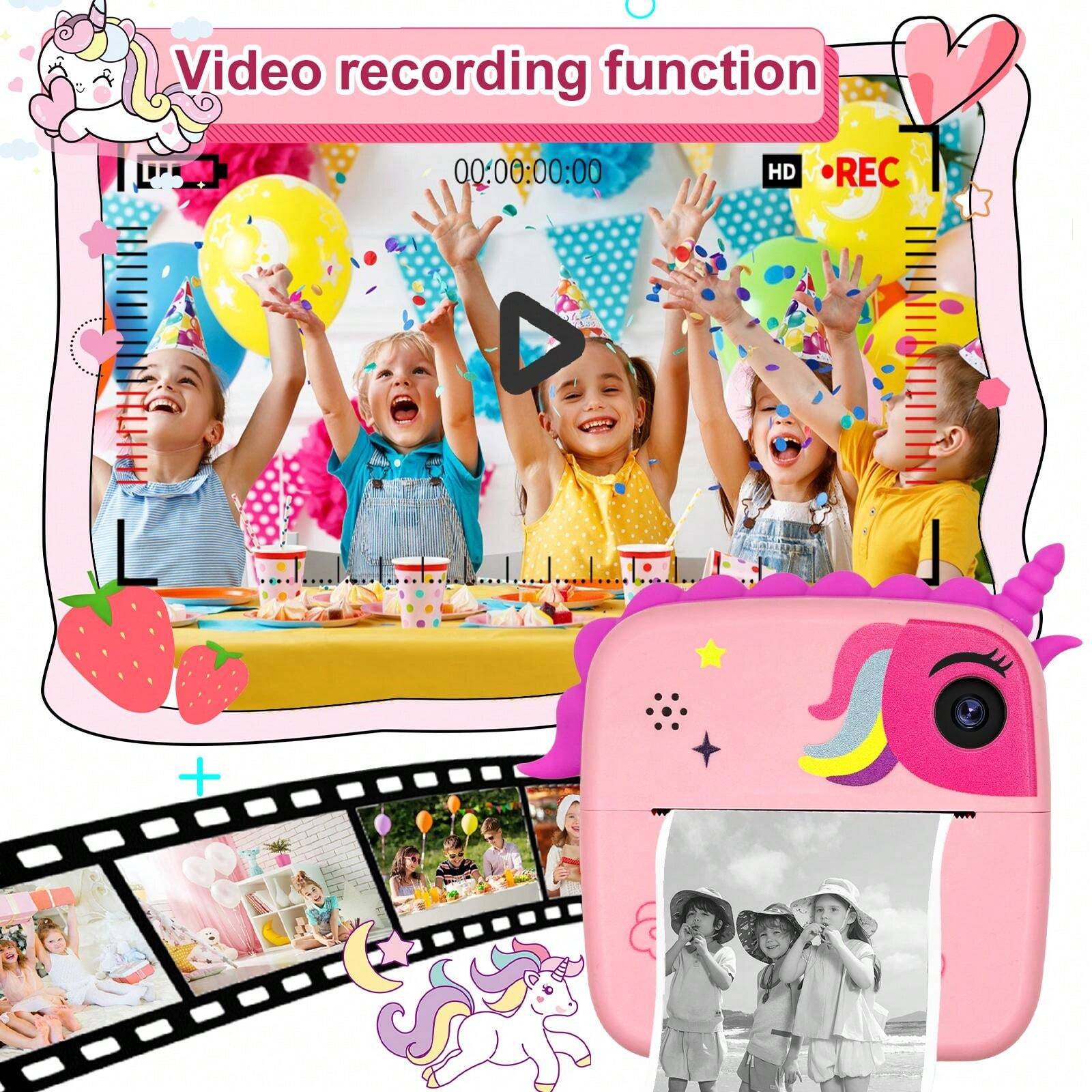 Kids Camera Instant Print, 50MP & 1080P Instant Camera For Kids With 24 ...