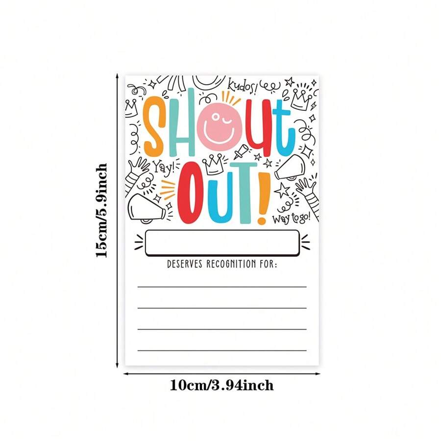 20pcs Set Fun Shout Out Cards For Employees, Office Staff, Teachers ...