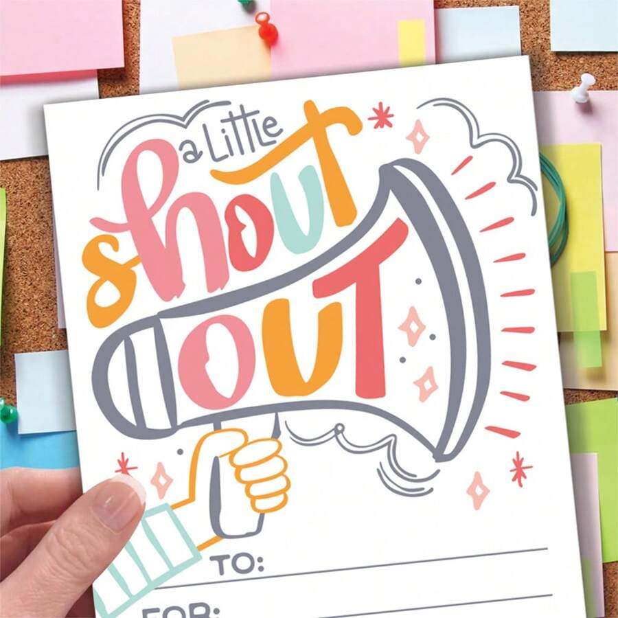 20pcs Set Fun Shout Out Cards For Employees, Office Staff, Teachers ...