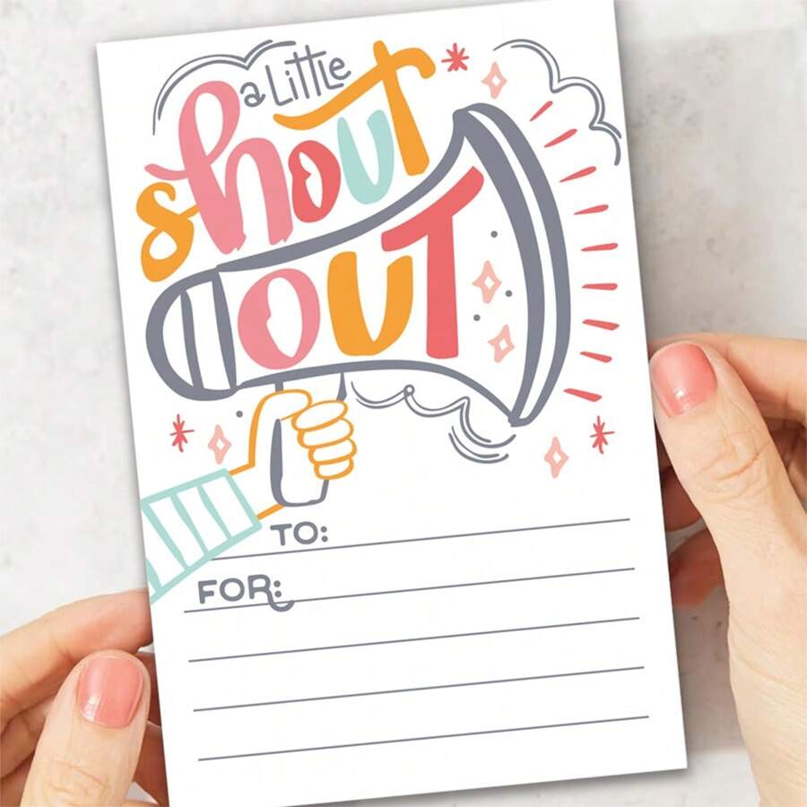20pcs Set Fun Shout Out Cards For Employees, Office Staff, Teachers ...