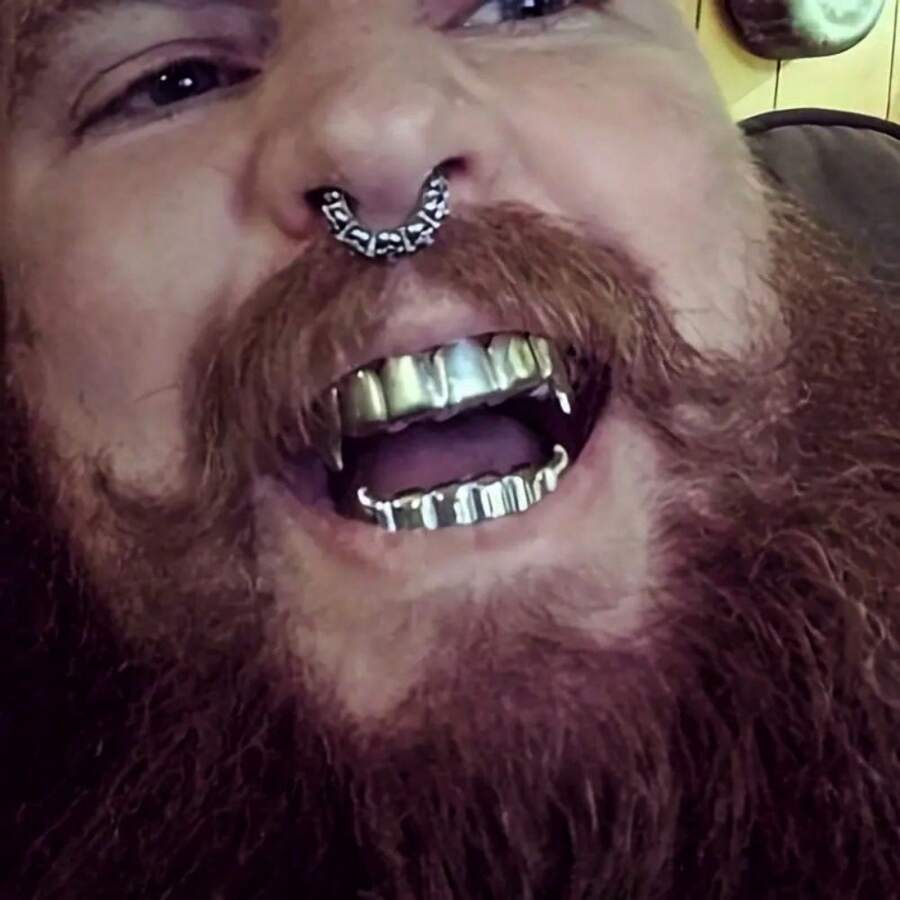 THATBOY 18K Golden Silvery Plated HIP HOP Teeth Grillz Top & Bottom ...