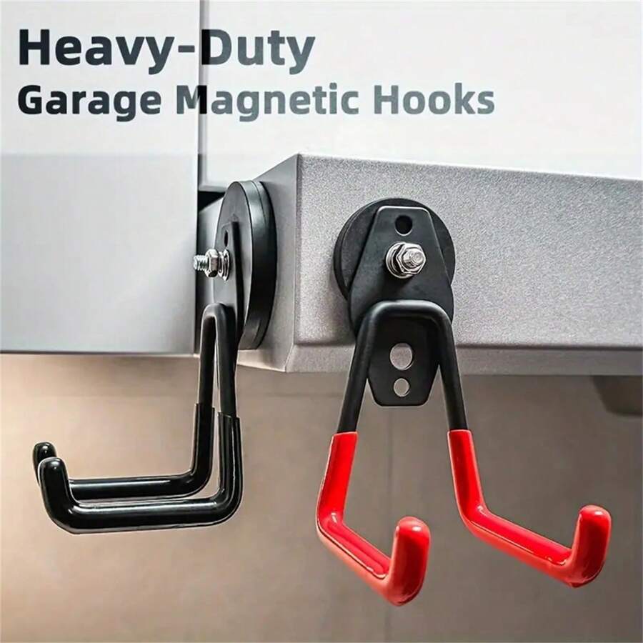CrazyMag Heavy-Duty Magnetic Garage Hooks - Industrial Style Wall Mounted Metal Hooks With Non ...