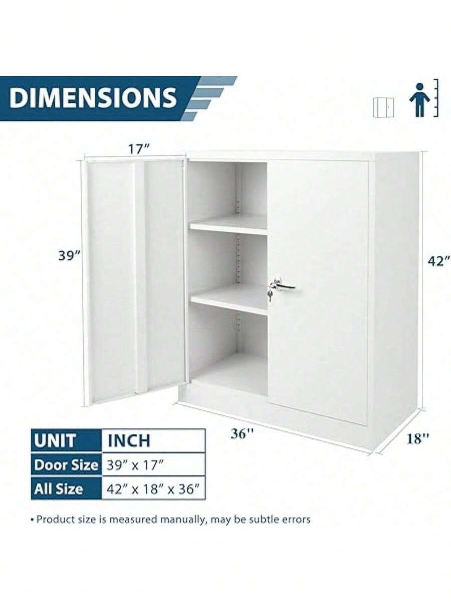 Locking Cabinet For Office, Bathroom, Home, Laundry Room ,White Steel ...
