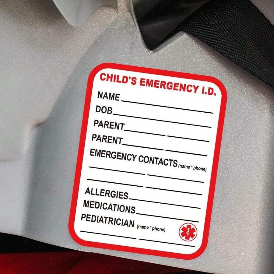 Remarkable Infant I.C.E. (In Case Of Emergency) Car Seat Sticker Safety ...