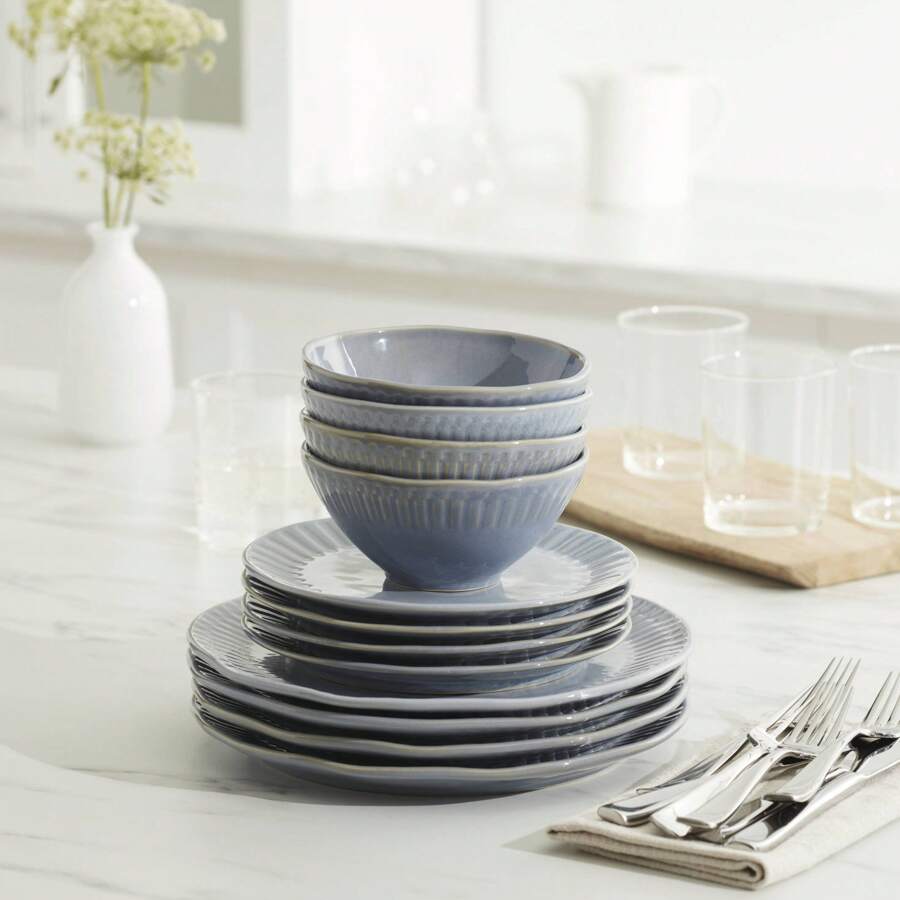 Entertain 365 12-Piece Artisanal Stoneware Dinnerware Set (Service For ...