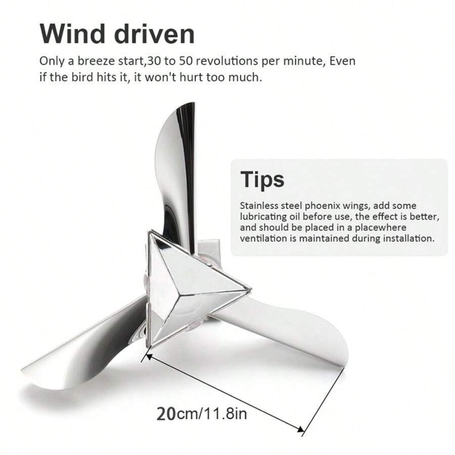 Stainless Steel Bird Pigeon Crow Deterrent Garden Repeller Scarer Wind ...