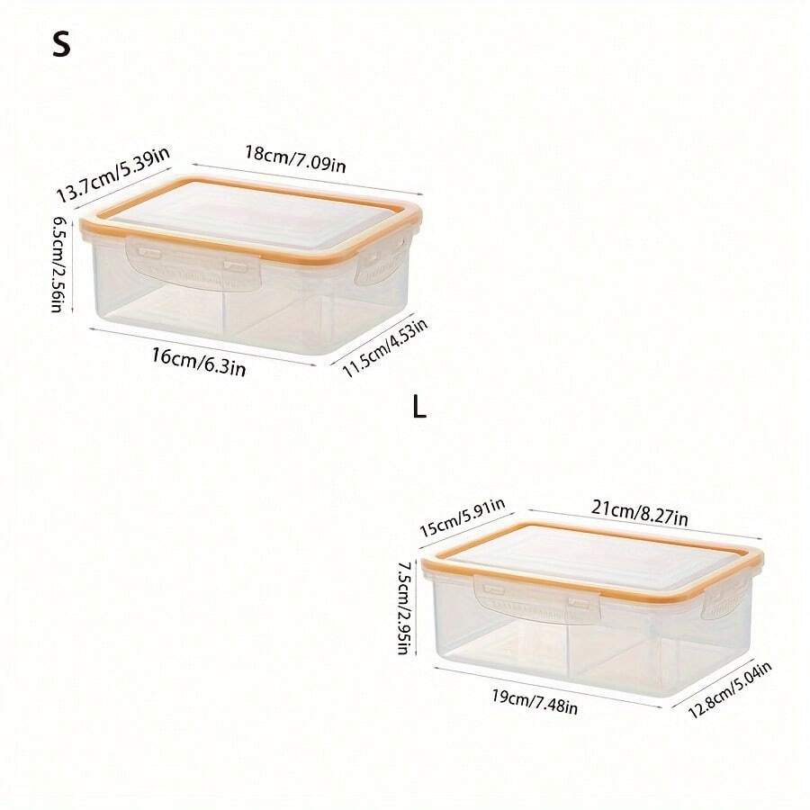 Segmented Food Storage Containers With Lid, Plastic Airtight Sealing ...