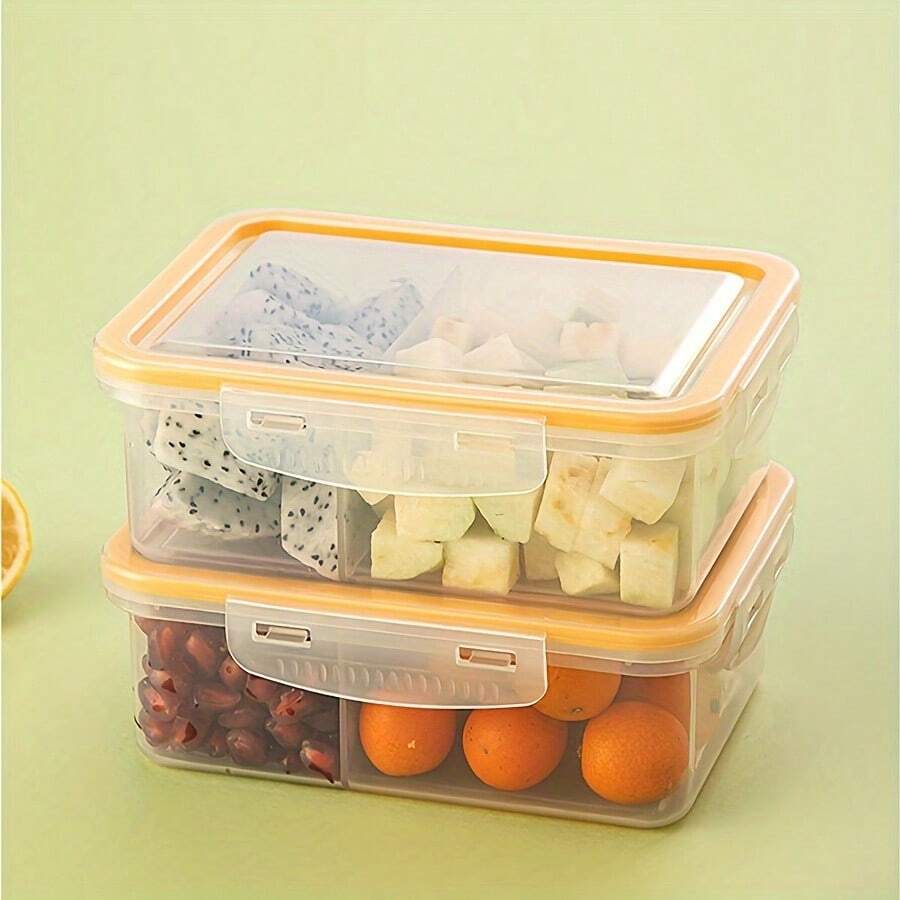 Segmented Food Storage Containers With Lid, Plastic Airtight Sealing ...