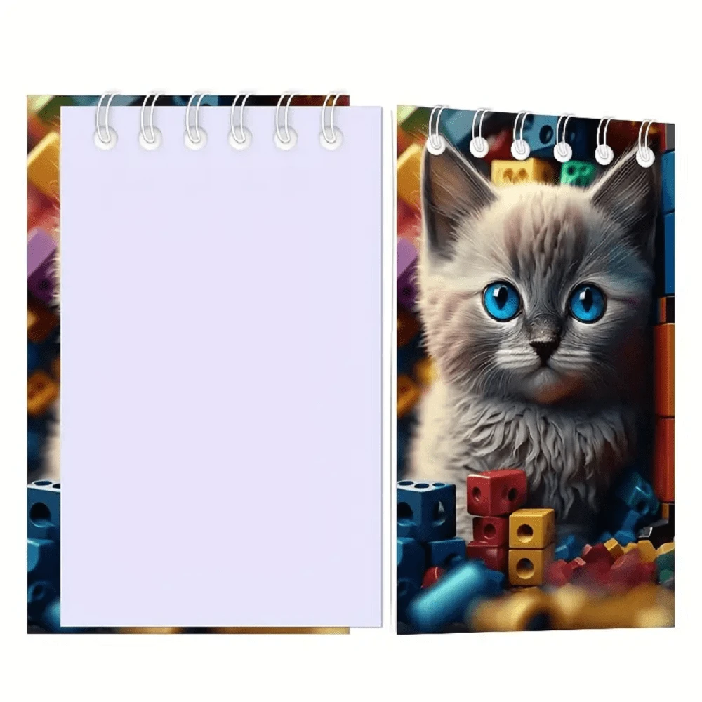 12 Pcs 4-Style Mini Spiral Notebooks, Cute Cat Design, Small Pocket ...
