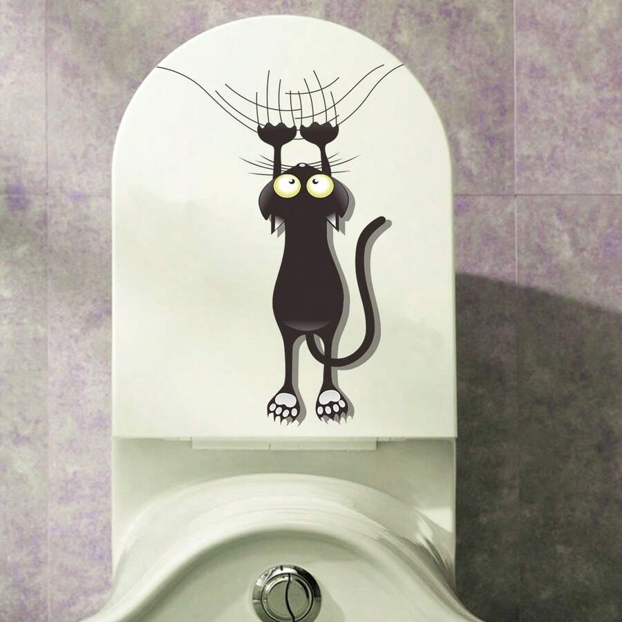 1pc Funny Freak Out Cat Car Decal, Removable Personality Wall Sticker ...