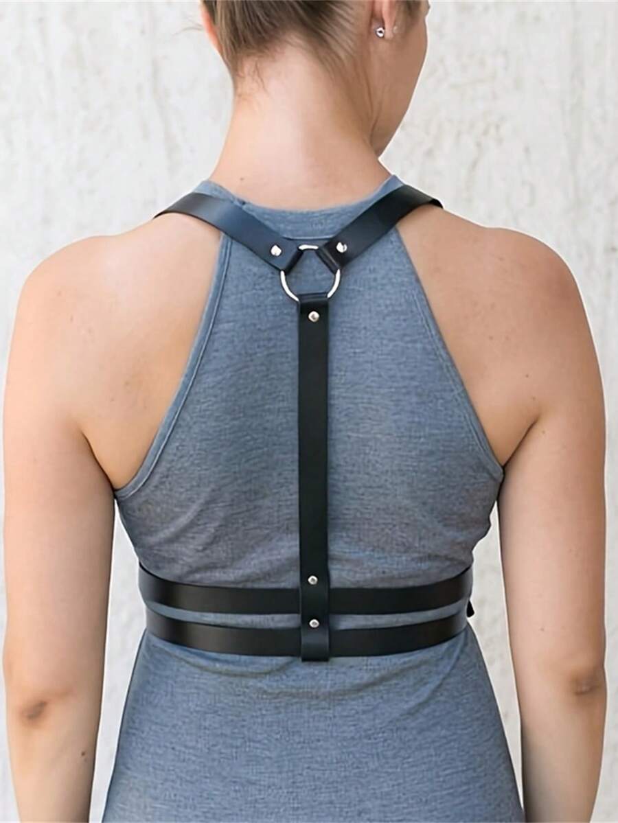 Punk PU Leather Body Harness Black Belt Harness Gothic PU Waist Belt ...