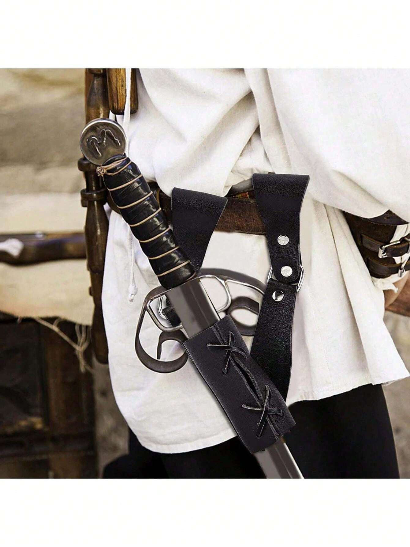 Medieval Renaissance Leather Sword Holster Right Hand Sword Sheath Belt ...