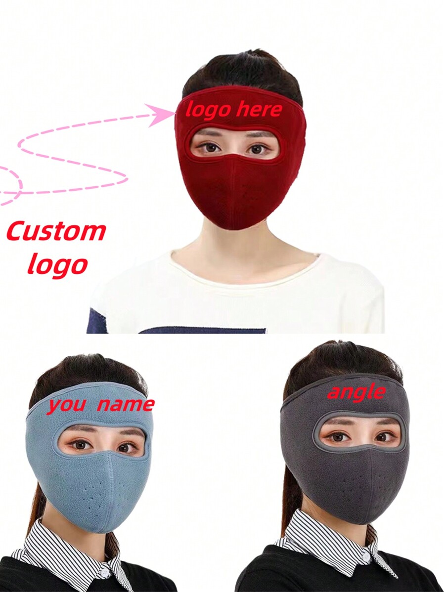 Logo Custom Winter Face Mask For Men & Women, Windproof Warm Full Face ...