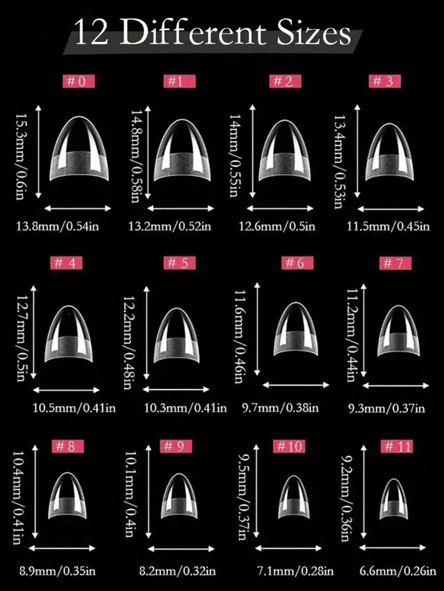 240 Pieces Of Wearable Nails, Ultra-Short Semi-Stick With Handle, Round ...