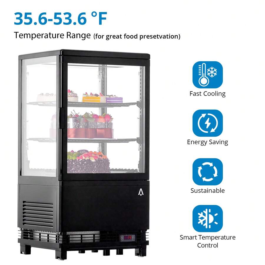 Commercial Refrigerator Display Case, 2.1 Cu.FT Single-Door Display ...