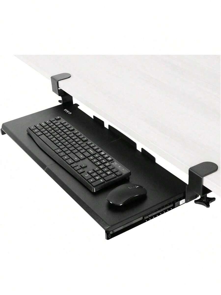 Large Keyboard Tray Under Desk Pull Out With Extra Sturdy C Clamp Mount ...