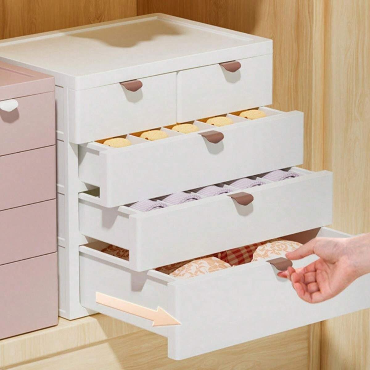 Stackable Drawer-Style Underwear And Sock Organizer Storage Box With ...