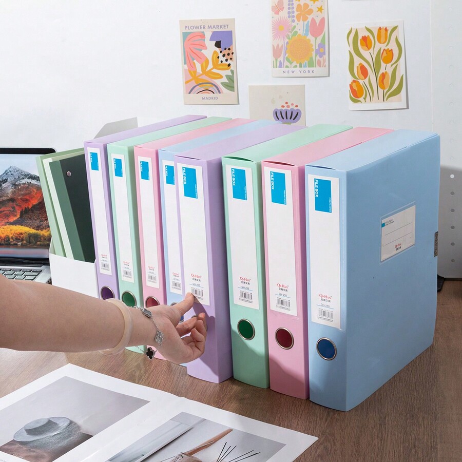 Morandi Color A4 File Folder Box, Foldable Personnel Records Resume ...