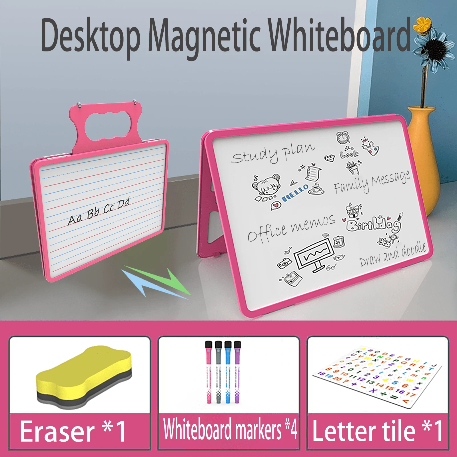 ALSMER 1PC Desktop Magnetic Whiteboard With Holder For Wall Double ...