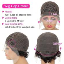 Kareenma Short Curly Pixie Cut Lace Front Wigs 6 Inch, 13X1 Human Hair ...