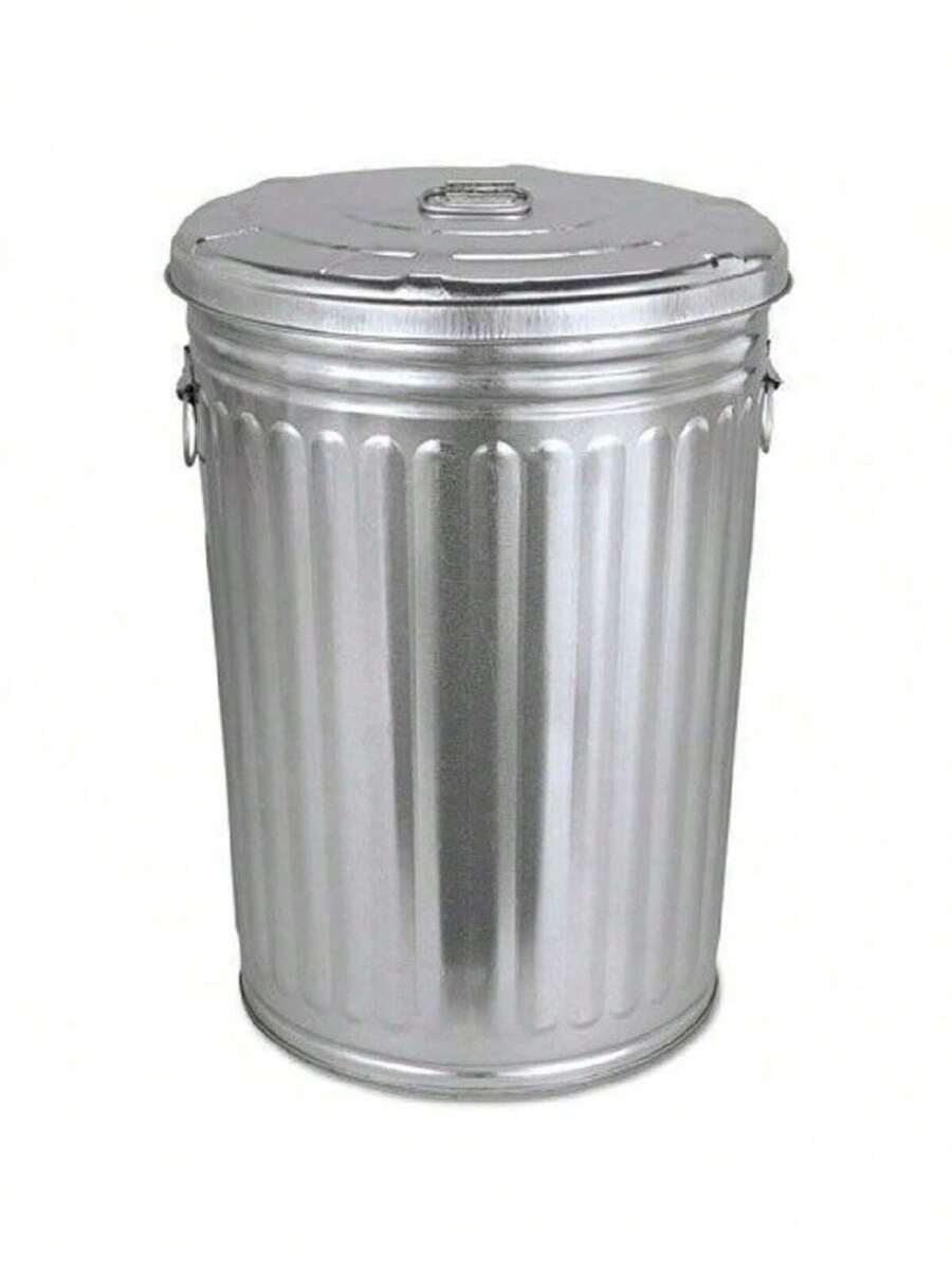 Trash Can With Lid - Pre-Galvanized Trash Can With Lid Round, Steel ...