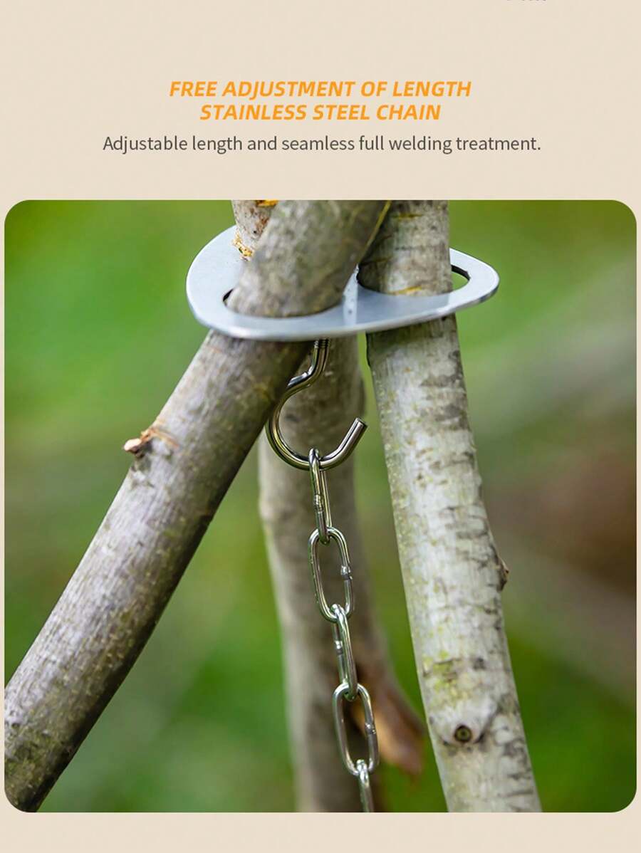 Outdoor Hanging Pot Stand, Triangular Piece Tree Pole Stand, Camping ...